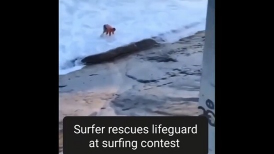 Lifeguard assisting in rescue gets dragged by ocean current, surfer ...