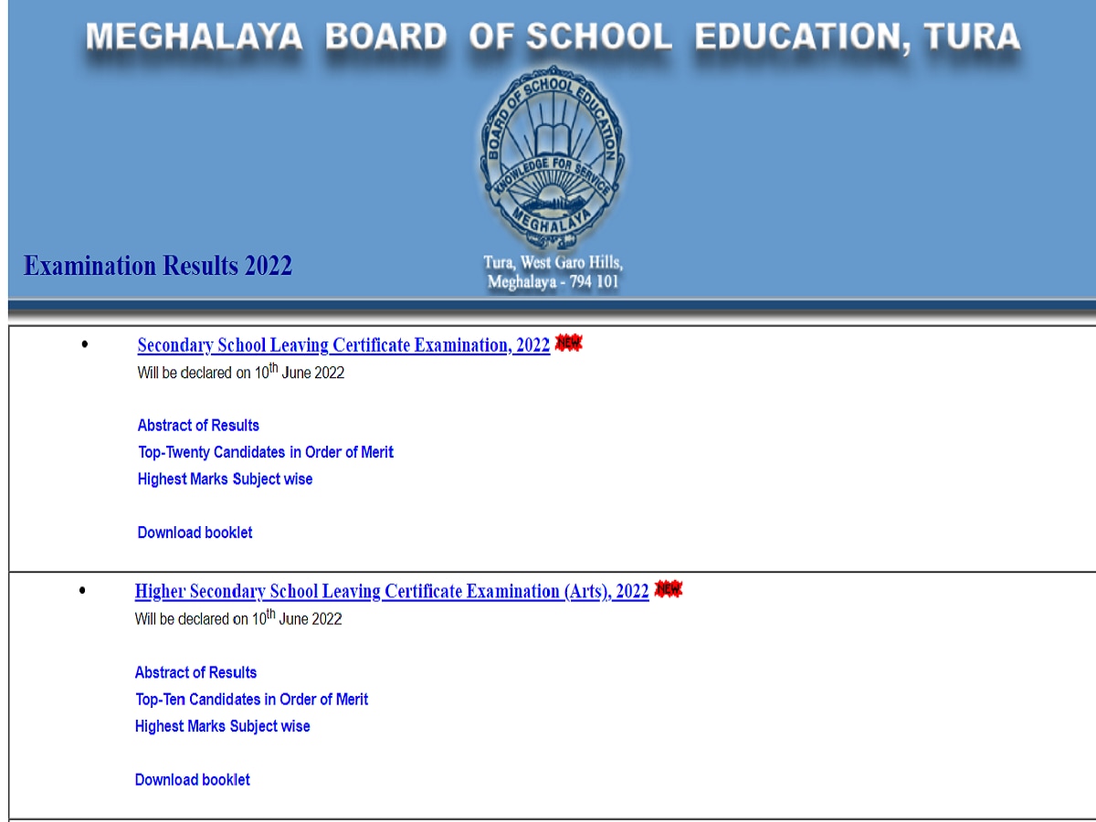 MBOSE SSLC, HSSLC Result 2022 Live: Check Meghalaya 10th, 12th Arts ...