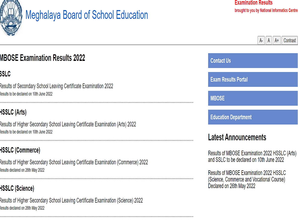 MBOSE SSLC, HSSLC Result 2022 Live: Check Meghalaya 10th, 12th Arts ...