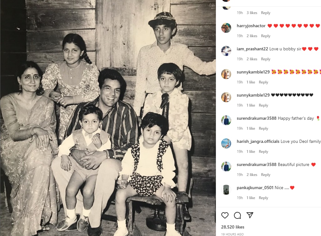 Bobby Deol shares unseen childhood photo with father Dharmendra ...