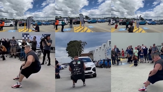 Man pulls five cars with his teeth for world record. Watch intriguing ...