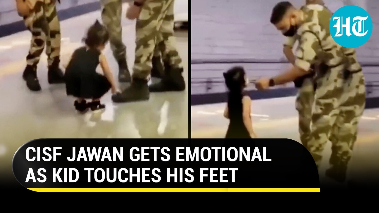 Viral Kid Takes Cisf Jawan S Blessings By Touching His Feet Netizens