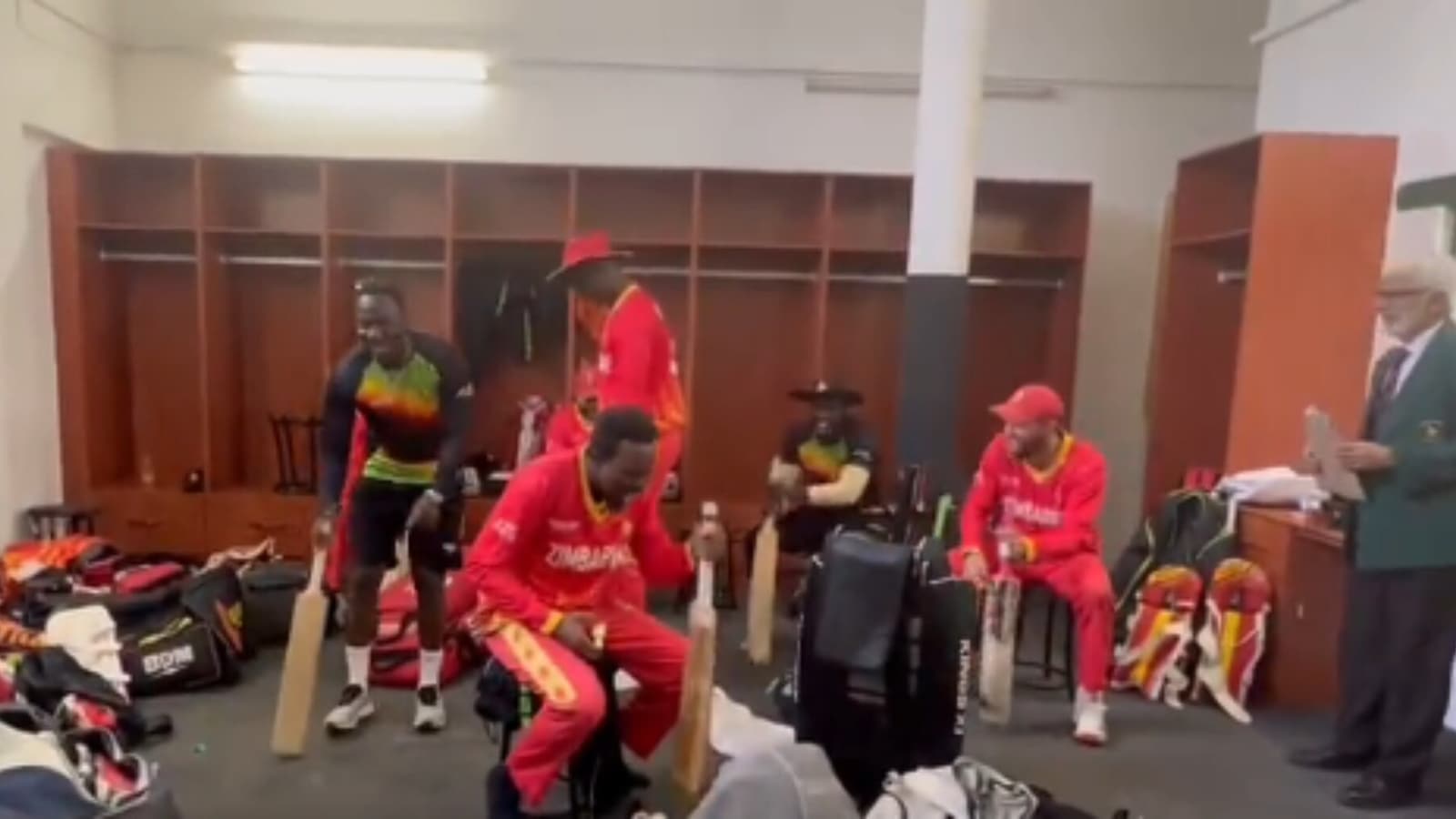 Watch: Zimbabwe's unique bat-tapping celebration in dressing room after ...