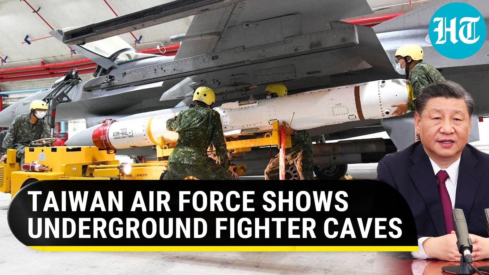 Taiwan shows underground fighter caves | F-16 jets with with AMRAAM ...