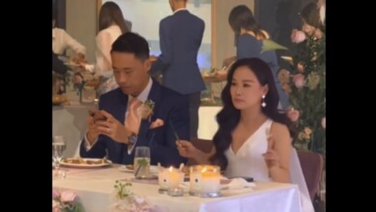 Bride’s happy dance while eating food at her own wedding makes people ...