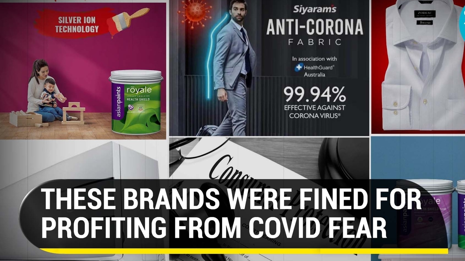 India: Top brands fined for misleading COVID ads, ₹30 lakh penalty ...