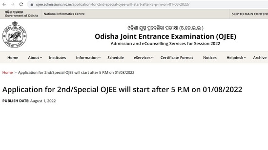 OJEE 2022 Round 2 Registration to being today at ojee.admissions.nic.in ...