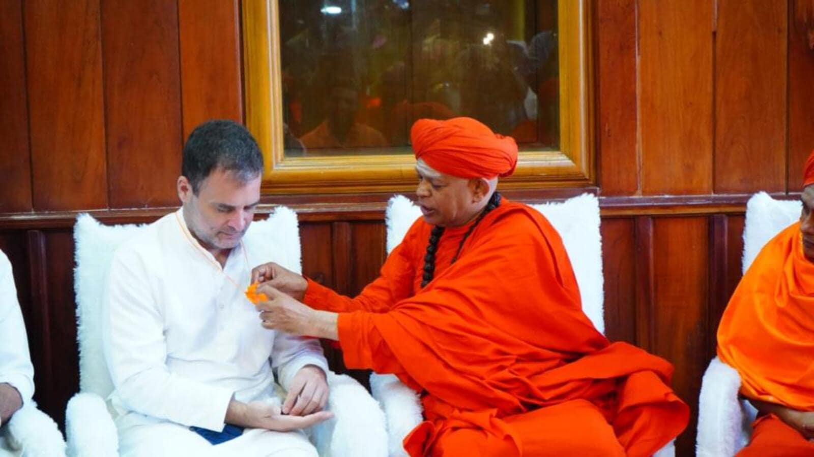 Rahul Gandhi initiated into Lingayat sect by Murugha Math head seer ...