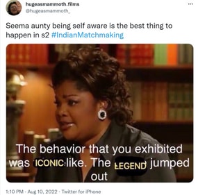 Netizens share memes as Sima Taparia is back with Indian Matchmaking on ...