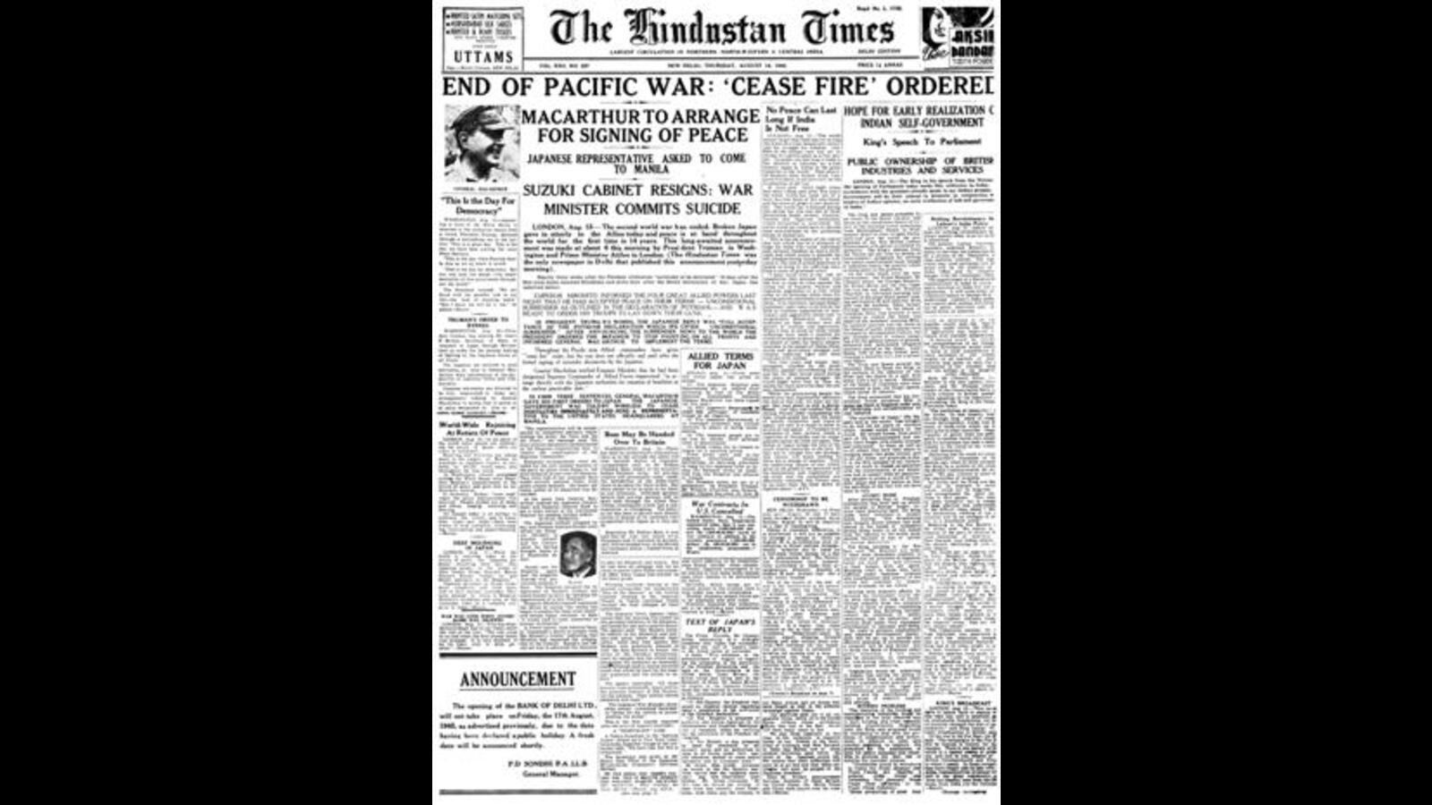 HT This Day: August 16, 1945 -- End of Pacific War: ‘Cease fire ...
