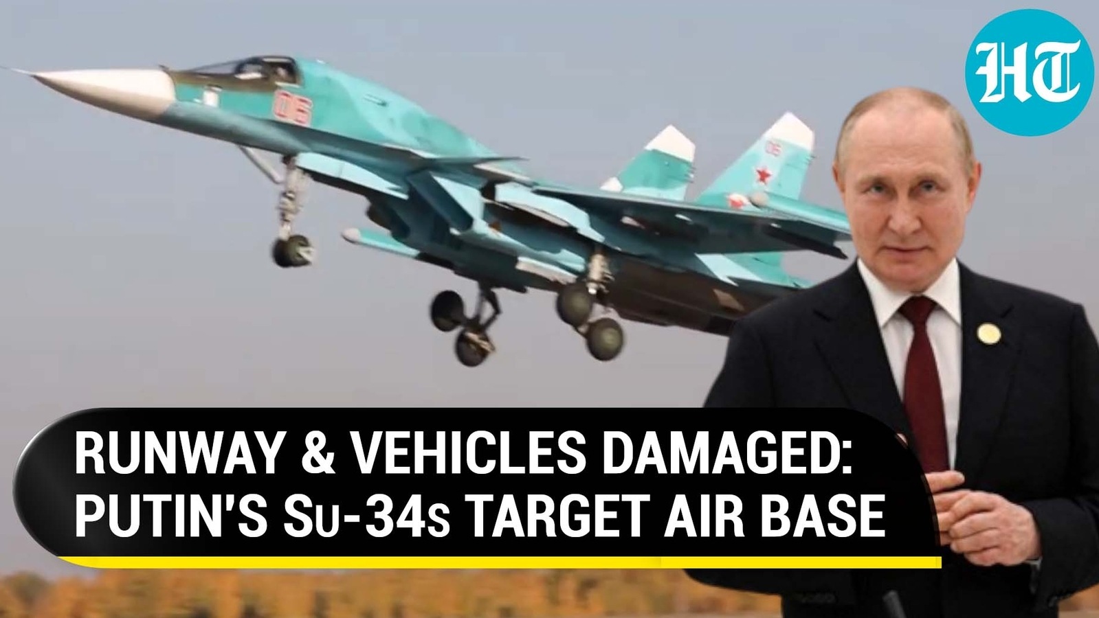 Su-34 bombers target Zhytomyr air base with Kh-59; Runway & vehicles damaged | Hindustan Times