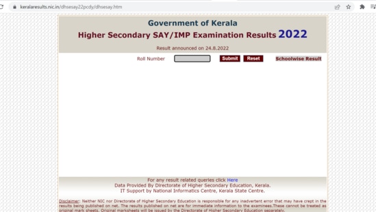 Kerala DHSE Say result declared at keralaresults.nic.in, direct link ...
