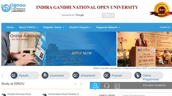 IGNOU July 2022 session re-registration process extended till September ...