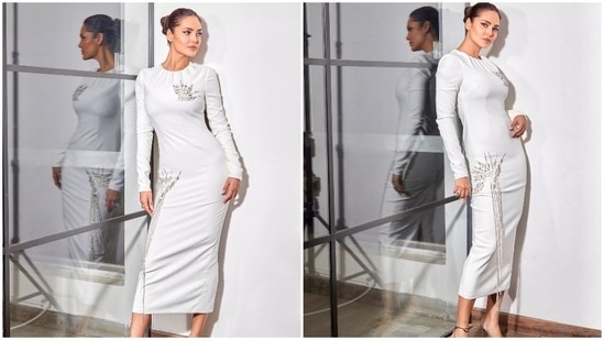 Esha Gupta amps up her fashion game in blue crop top, bell bottom pants ...