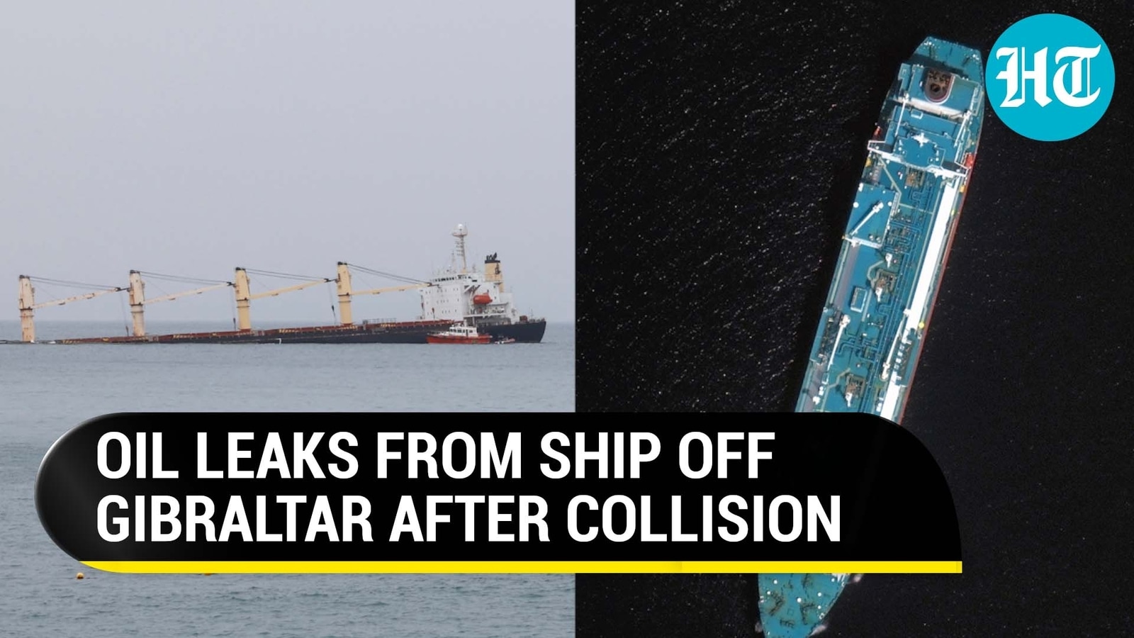 Oil leak off Gibraltar coast as ship collides with tanker | Satellite ...