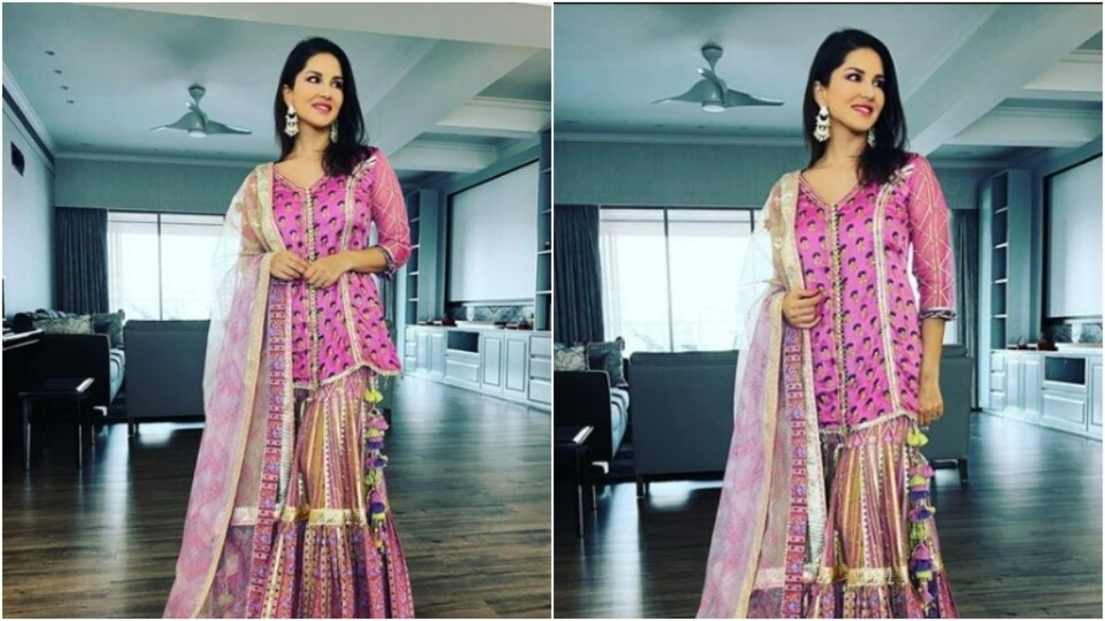 Sunny Leone’s ‘Ganpati attire’ is a bright pink gharara set | Hindustan ...