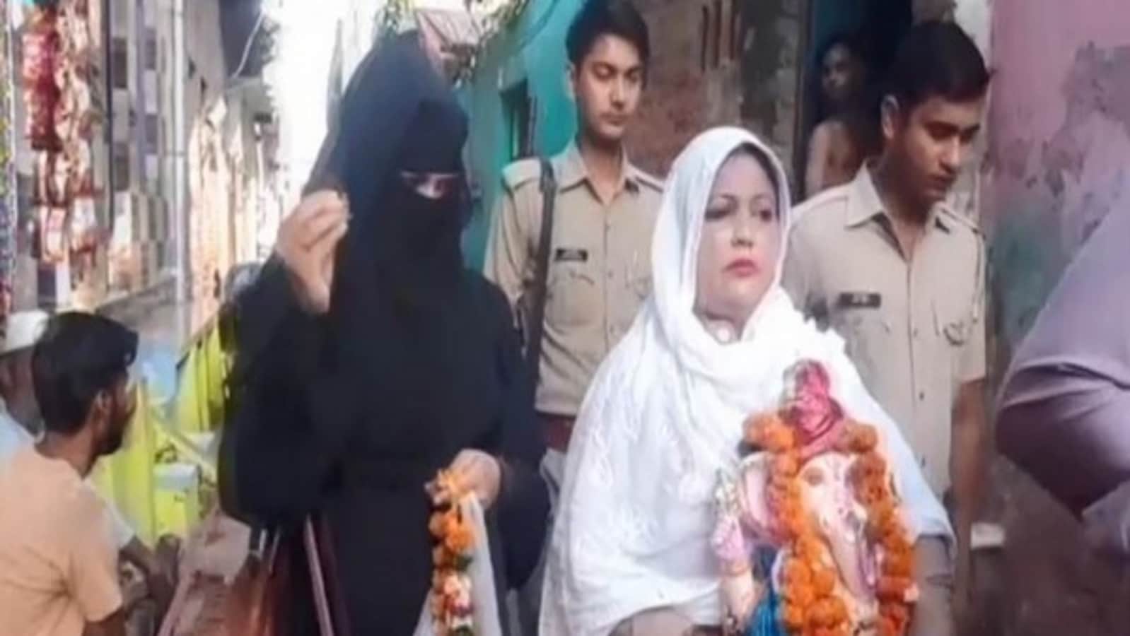BJP's Ruby Asif Khan steps out to immerse Ganesh idol despite death ...