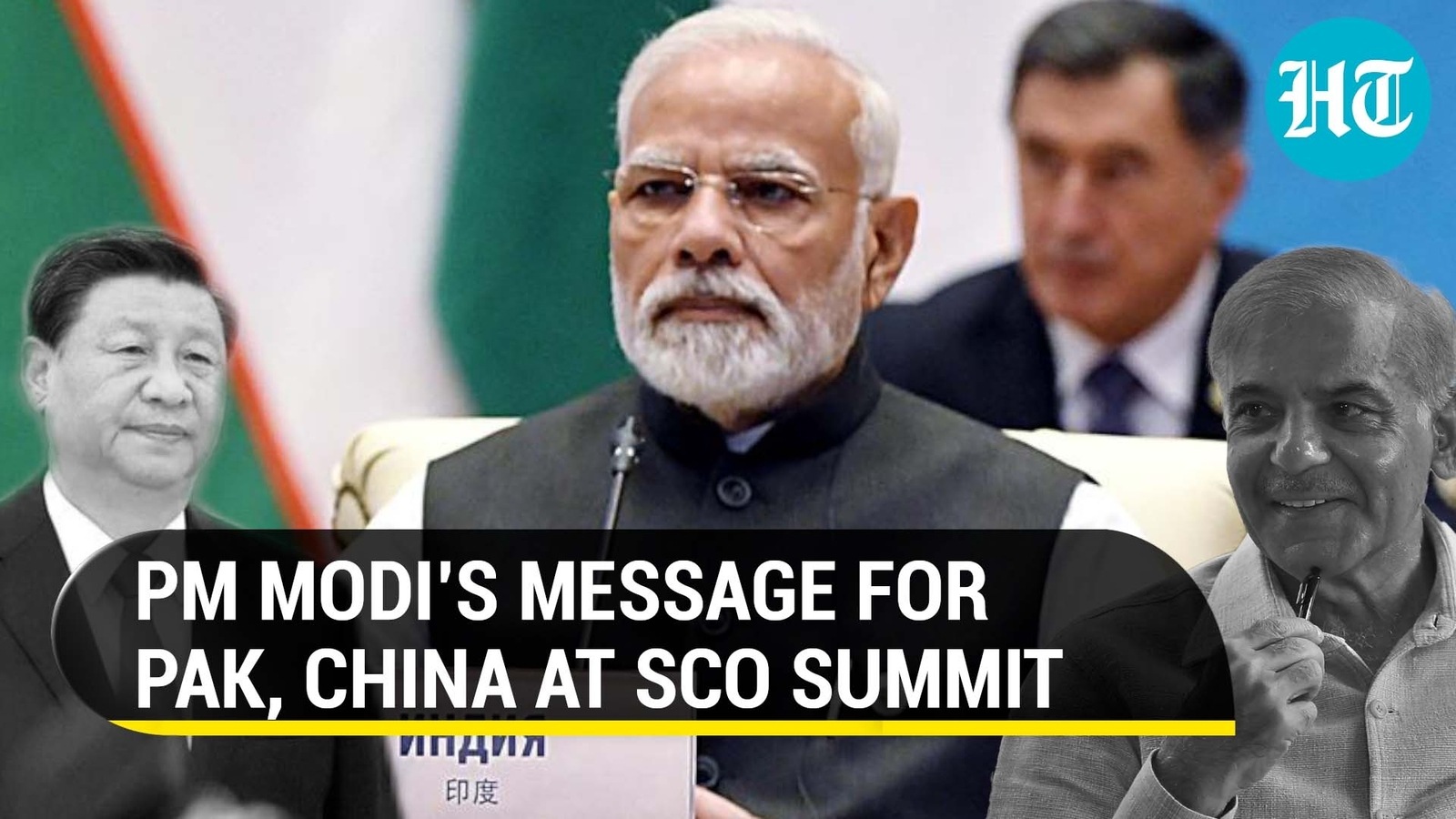 PM Modi seeks Xi-Sharif cooperation on transit rights at SCO summit | Watch | Hindustan Times