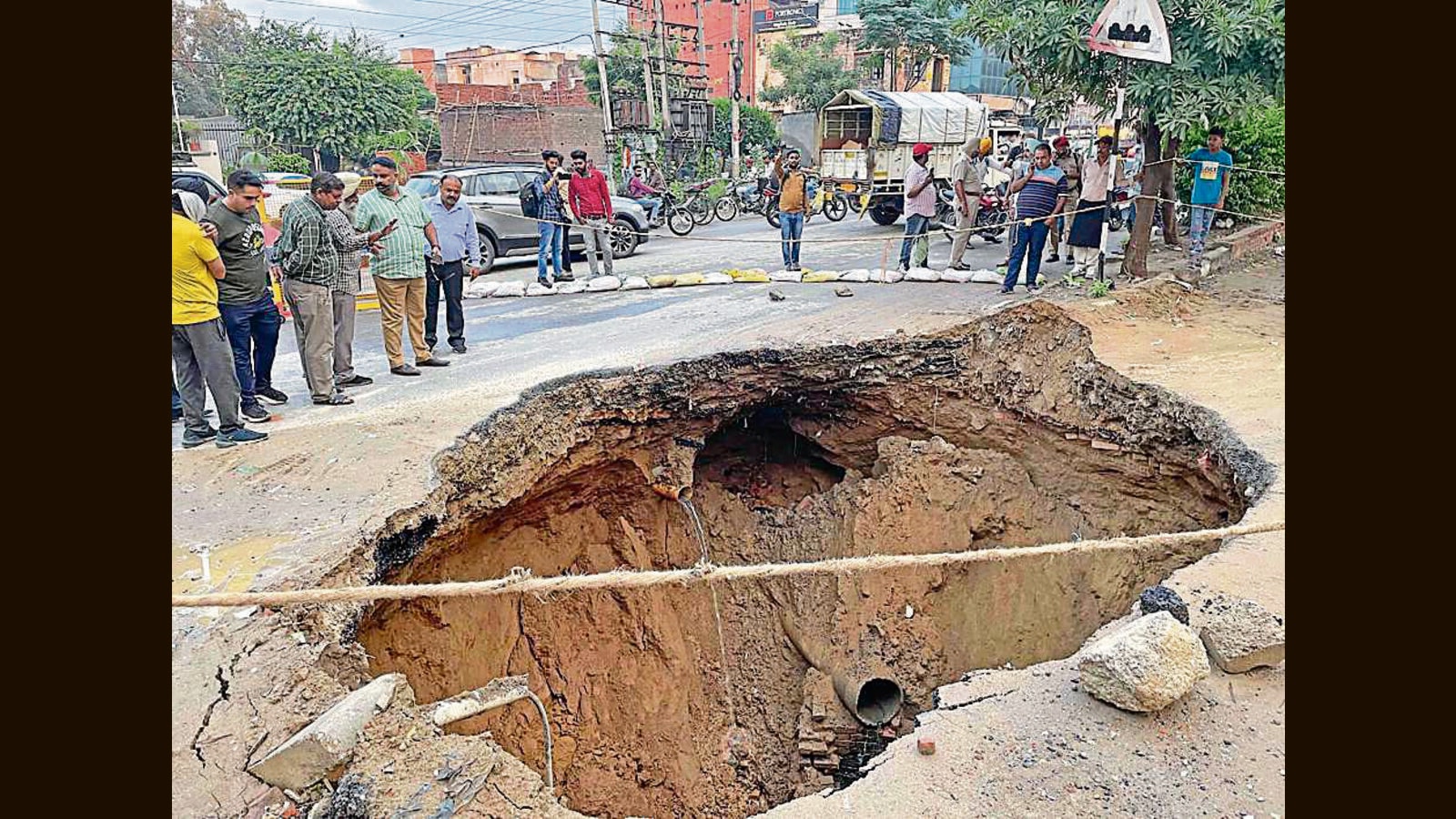 Ludhiana: Road caves in for the 2nd time in 9 days; MC left red faced ...