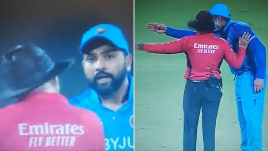 Watch: Rohit Sharma's highly-animated exchange after umpire signals ...