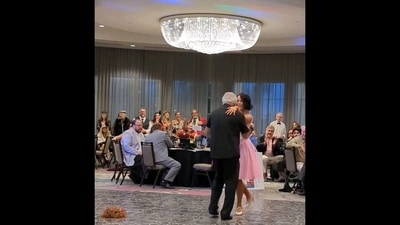 Elderly man's energetic dance performance with young woman steals the ...