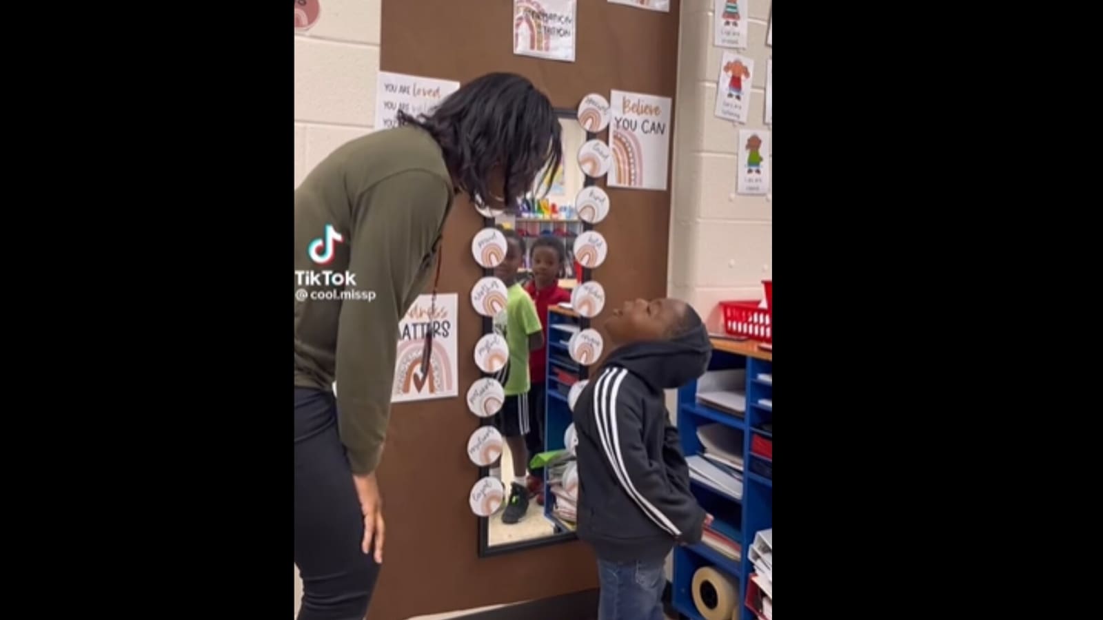 Teacher encourages students to say positive affirmations in mirror ...