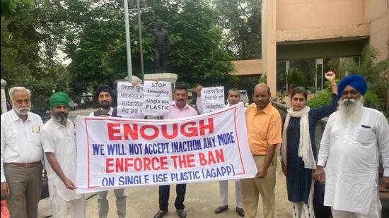 Seeking enforcement of ban on plastic carry bags, NGO stages protest in ...