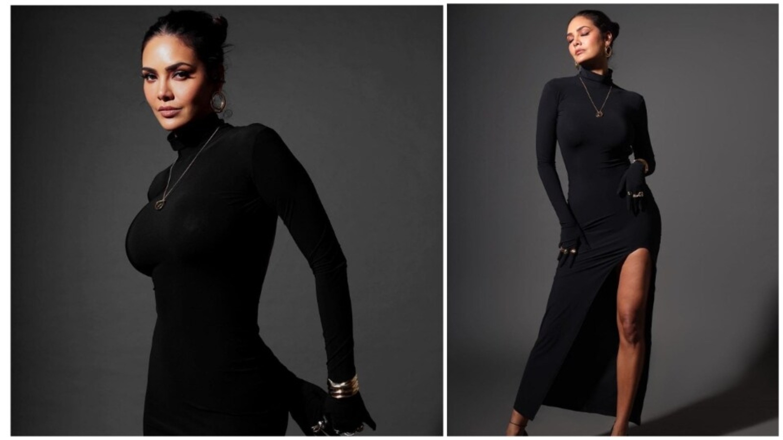 Esha Gupta channels her inner Bond girl in figure-grasping backless ...