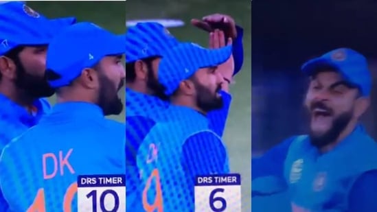 Watch: Rohit Sharma gets DRS call spot on after Karthik convinces him to go upstairs; Kohli's ...