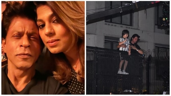 Manager Pooja Dadlani poses with Shah Rukh Khan for a pic as they ...