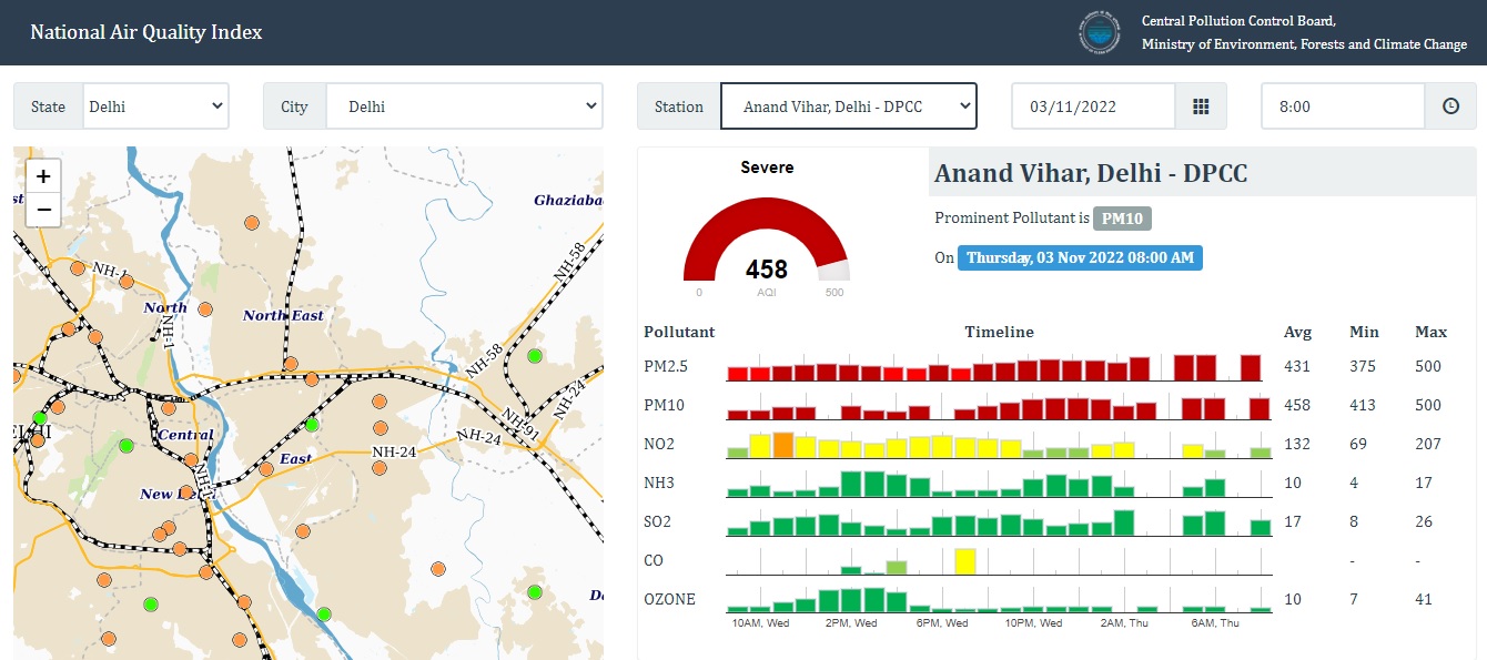 Delhi, Noida's air quality turns 'severe' as farm fire rages in Punjab ...