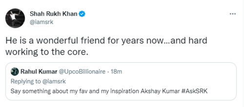 Shah Rukh Khan said this when Twitter user asked him to describe Salman ...