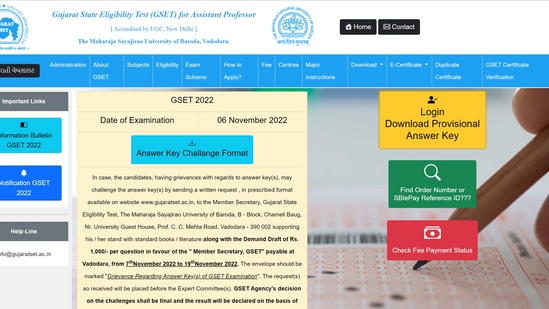 Gujarat SET 2022 answer key out at www.gujaratset.in, here's direct ...