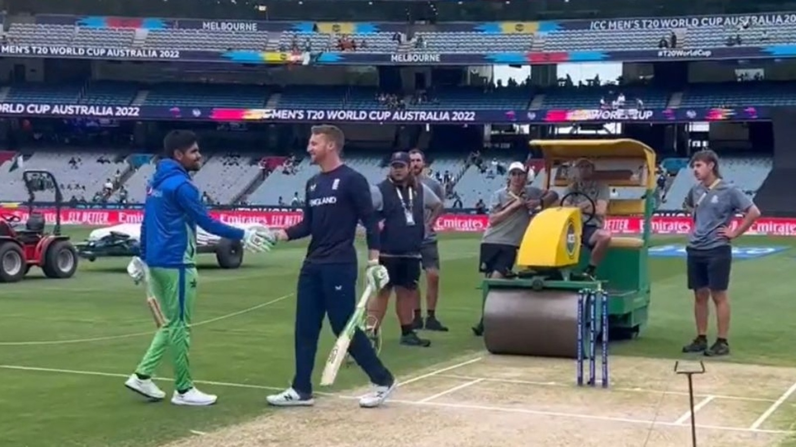 Watch: Babar Azam, Jos Buttler interact and check MCG pitch ahead of toss during Pakistan vs ...