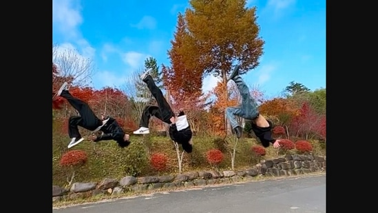 Triplets cartwheel in perfect synchronisation, viral video stuns people ...