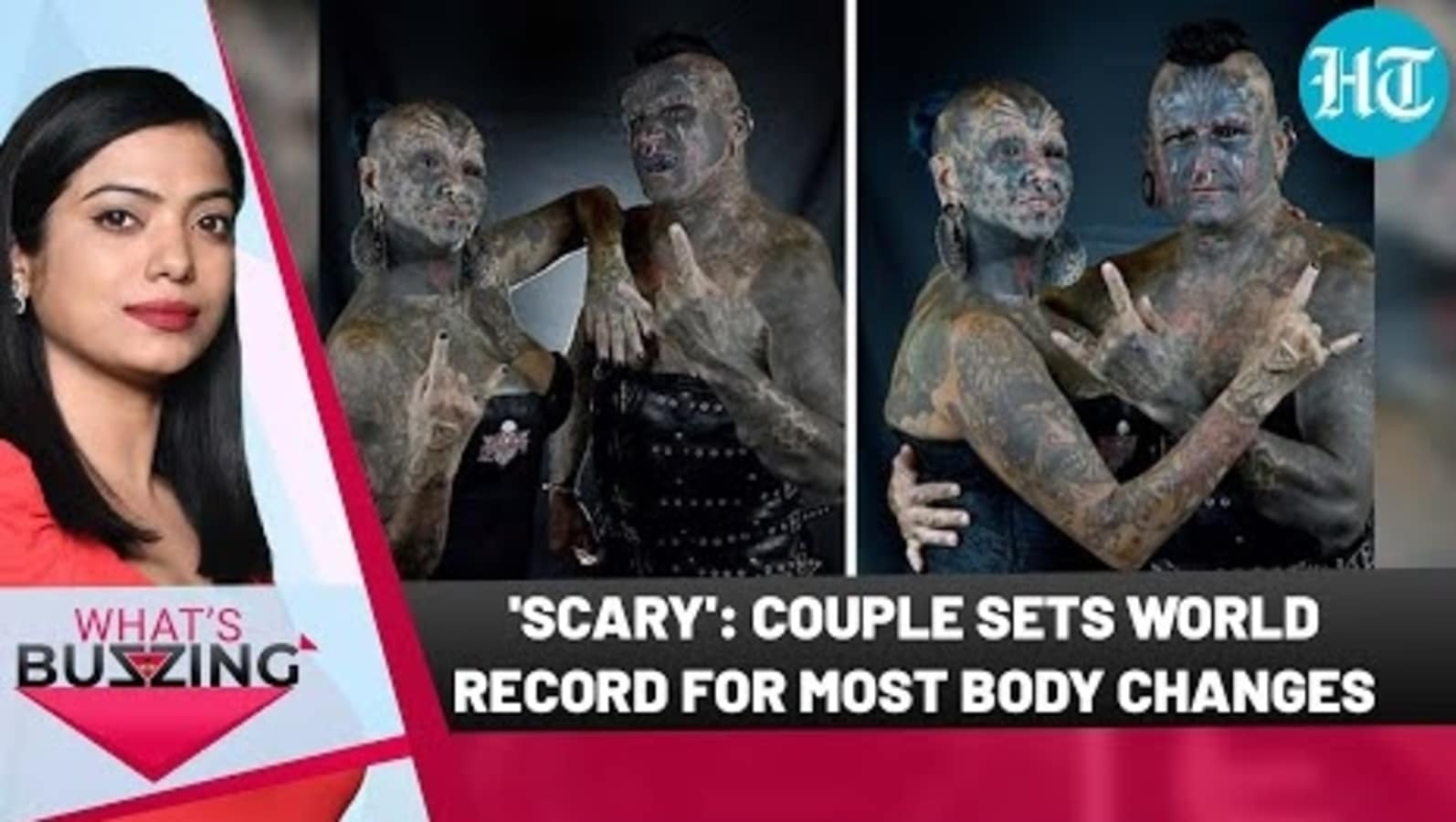 Couple sets record with nearly 100 body modifications | WHAT'S BUZZING ...