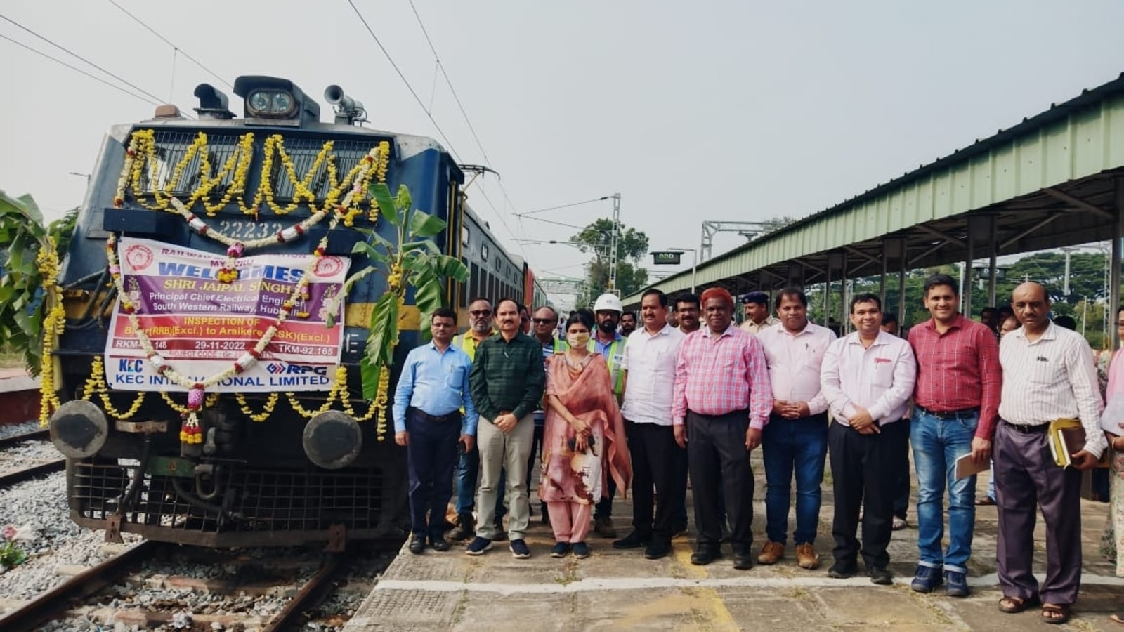 Trial run of electric locomotive begins between Karnataka's Birur and ...