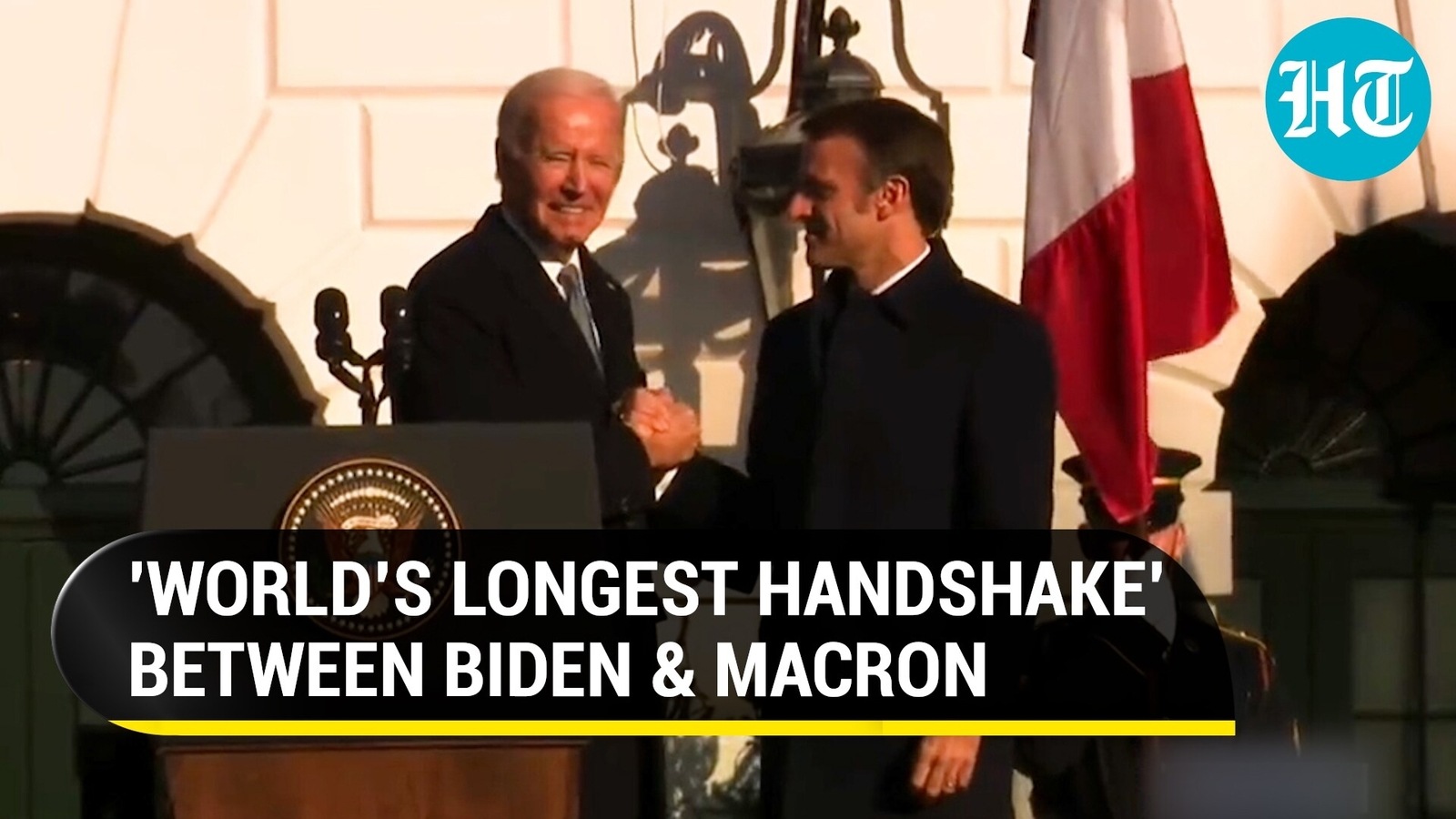 Viral: Biden's 42-second, endless handshake with France's Macron sparks ...