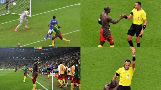 Watch: Referee's act after showing red card to Cameroon's historic goal ...
