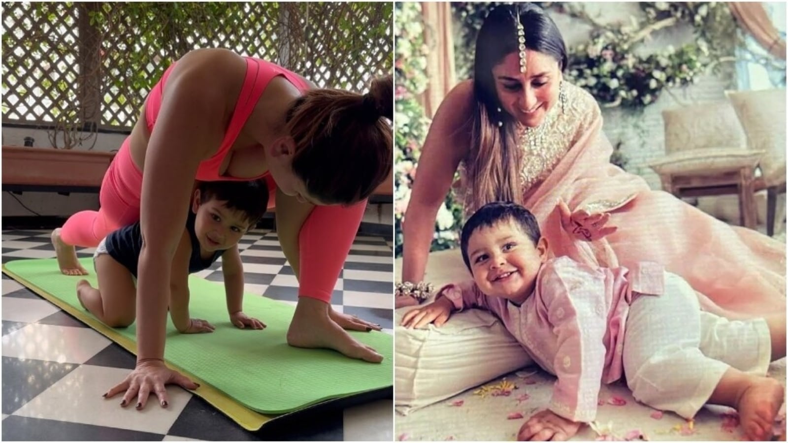 Kareena Kapoor's son Jeh Ali Khan is her adorable yoga partner as she ...