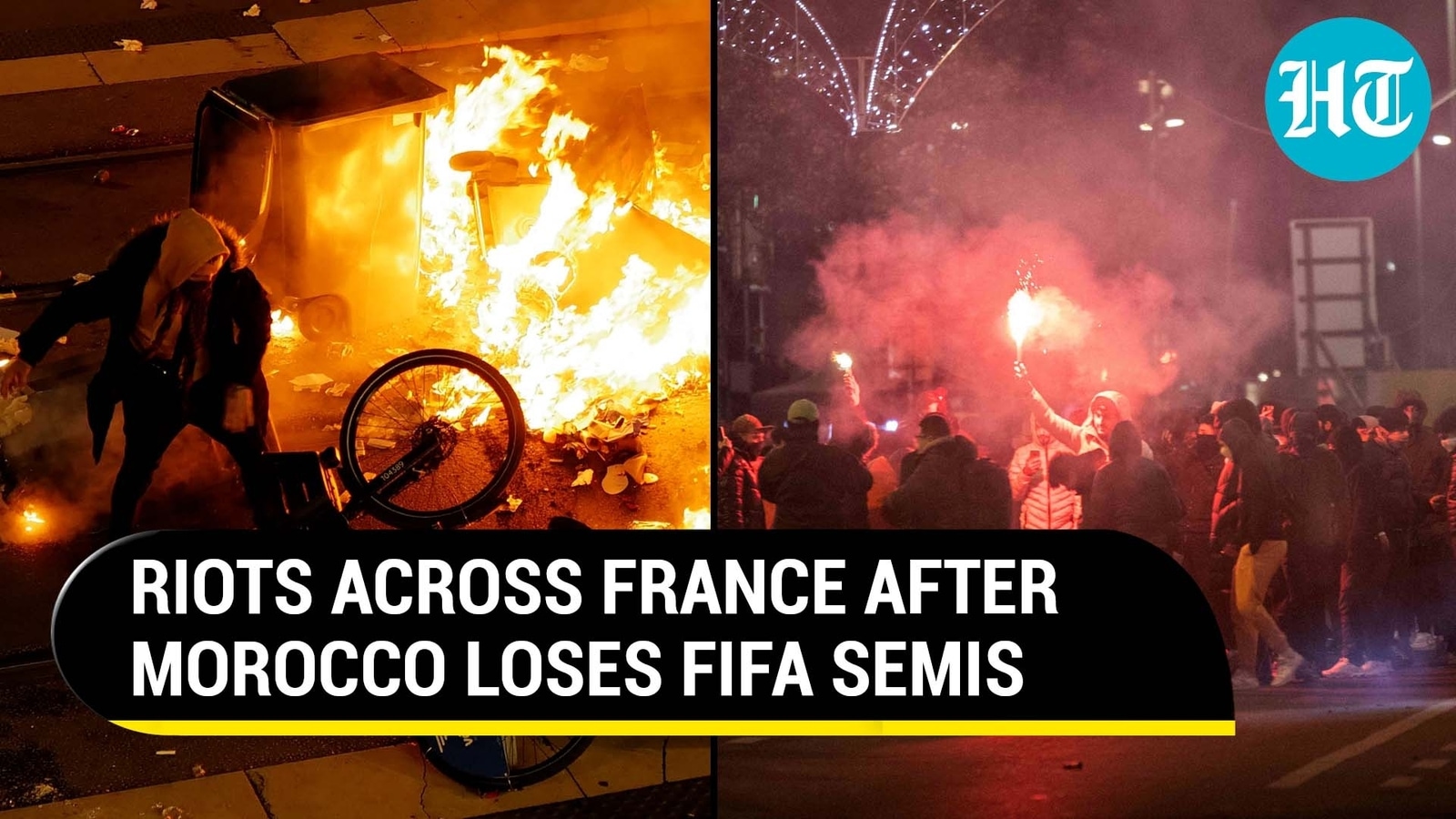 French fans throw fireworks at riot police, clash with Moroccans post ...