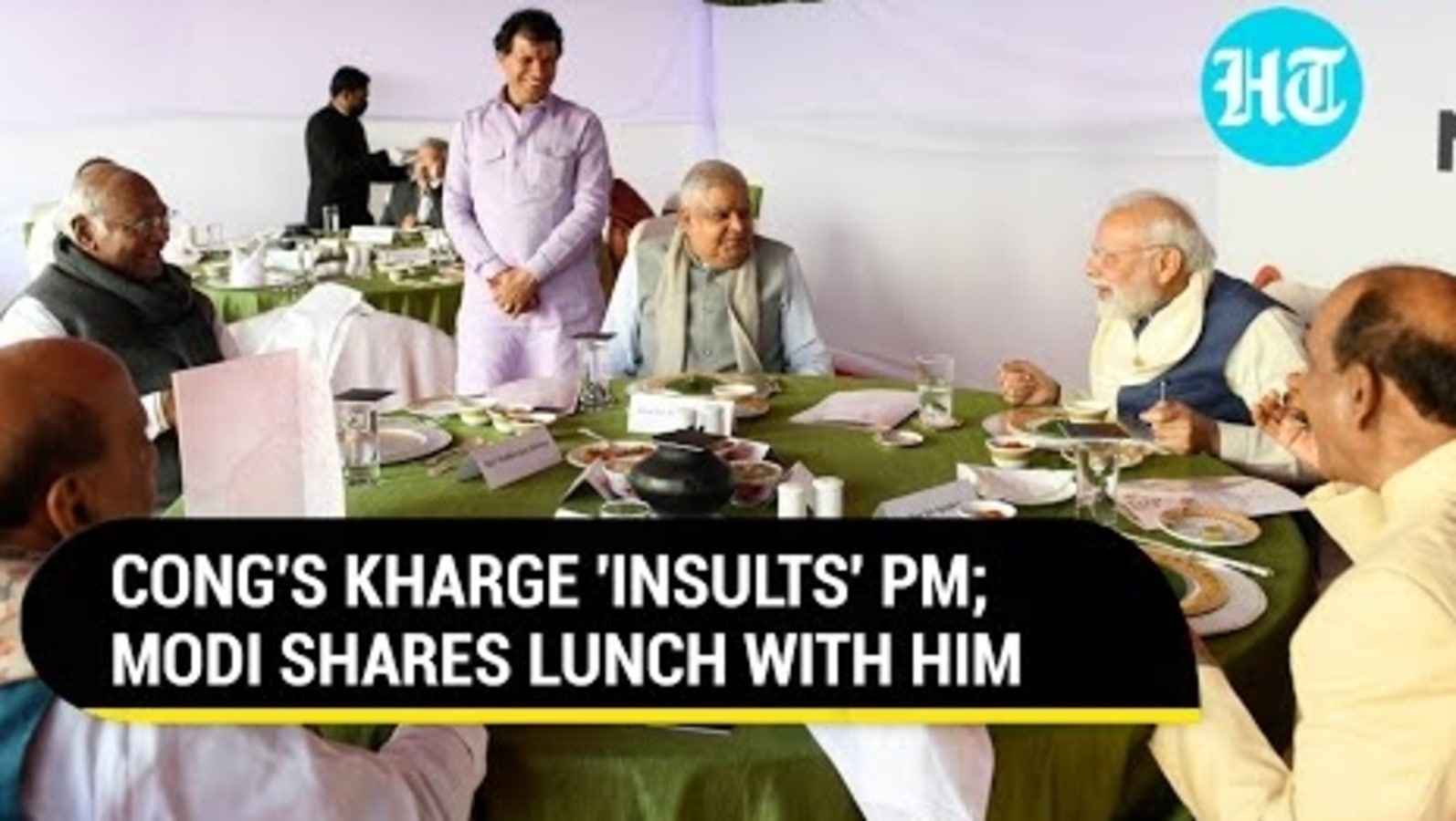 PM Modi shares Millet lunch with Kharge after 'dog' and 'mouse' barbs ...