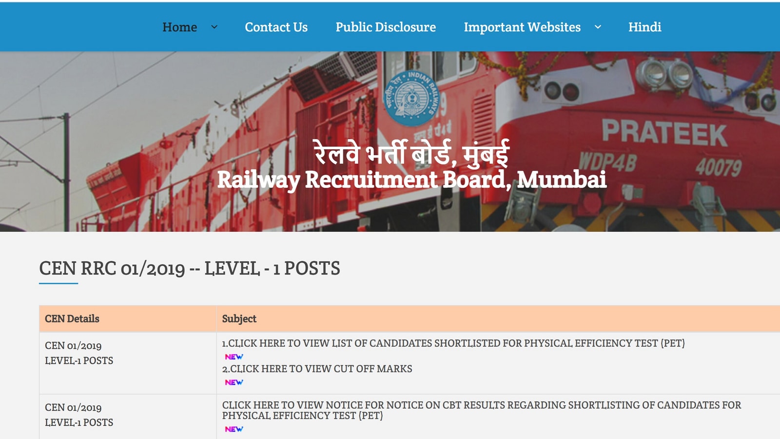 RRB Group D Mumbai result released at www.rrbmumbai.gov.in, get link ...