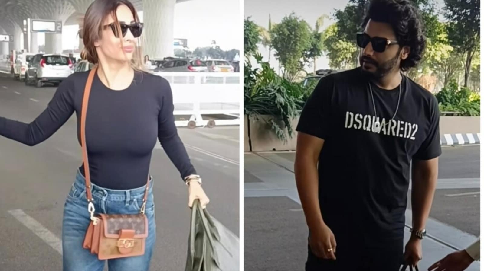 Malaika Arora, Arjun Kapoor twin in black as they jet off from airport ...