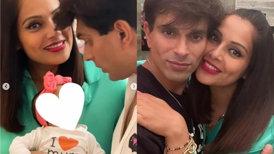 Bipasha Basu holds daughter Devi as Karan Singh Grover looks at her in ...