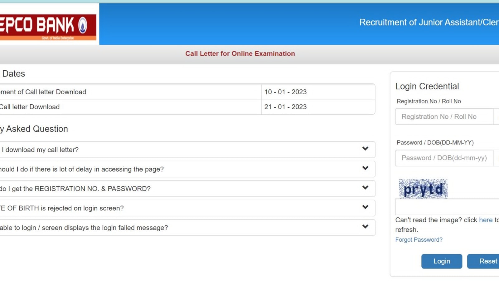 Repco Bank Clerk Admit Card 2022 released at repcobank.com, download ...