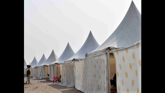 Magh Mela: Mini tent city for luxurious stay ready for tourists ...