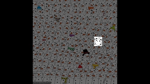 Can you find a panda hidden among snowmen in this viral brain teaser ...
