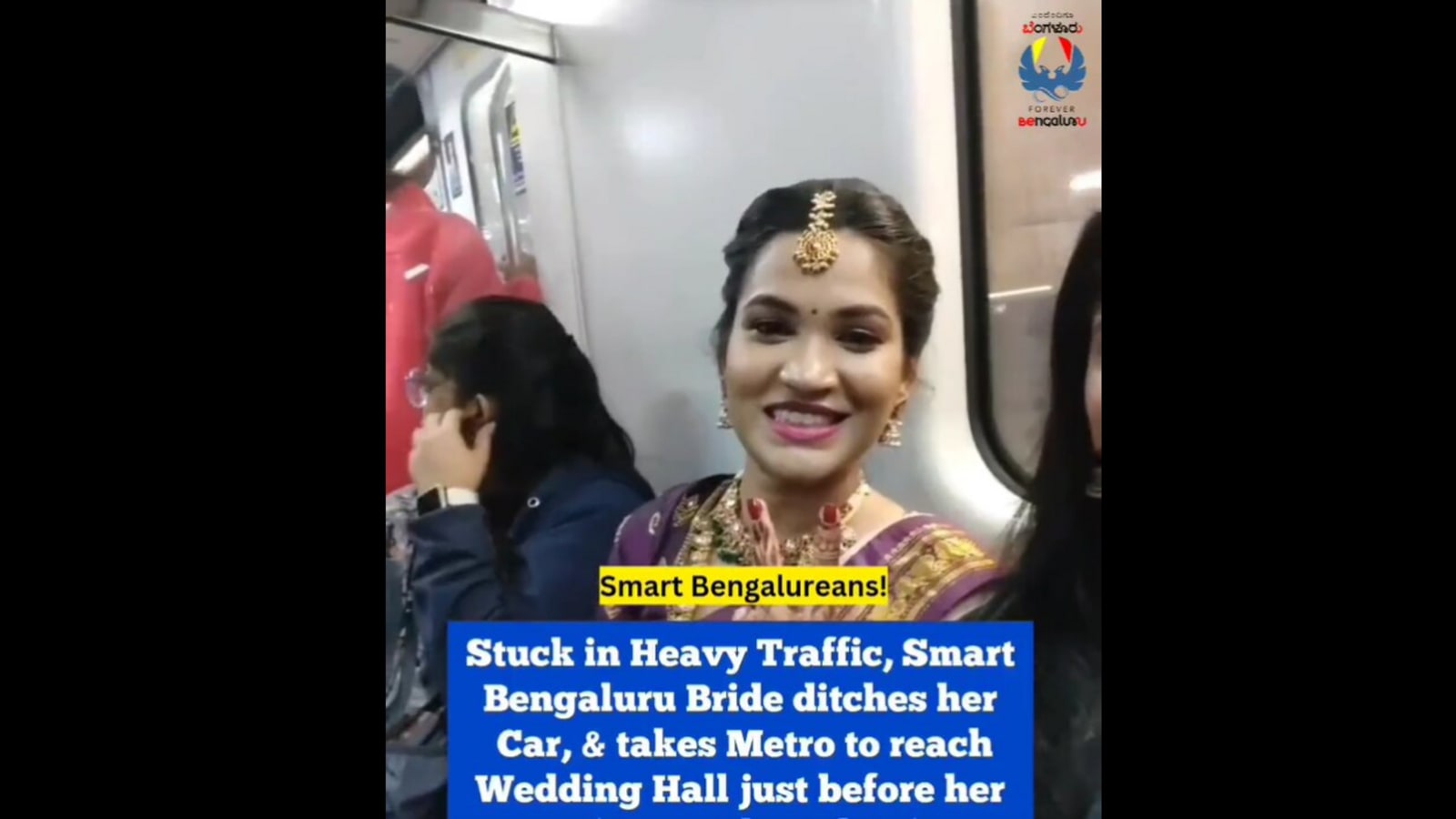 WATCH | Bride ditches car, takes Metro to avoid Bengaluru traffic | Bengaluru