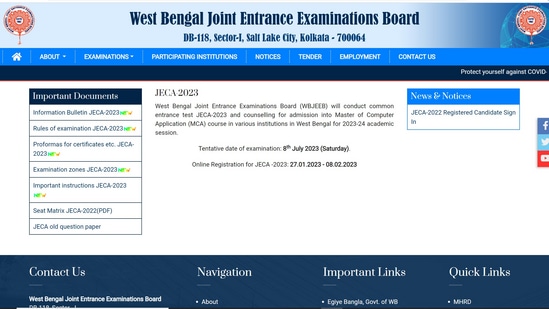 WBJEEB JECA-2023 registration to begin on January 27, apply at wbjeeb ...